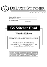 Deluxe Stitcher Head Manuals