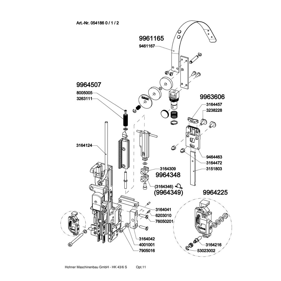 0541860 - Hohner Stitching Head, 43/6S for Duplo DBM 500 24-26 ga ...