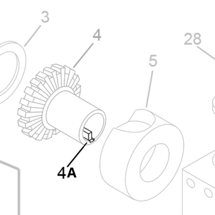 4A - Bevel Gear Key, Lawson (B6603) | Update Ltd