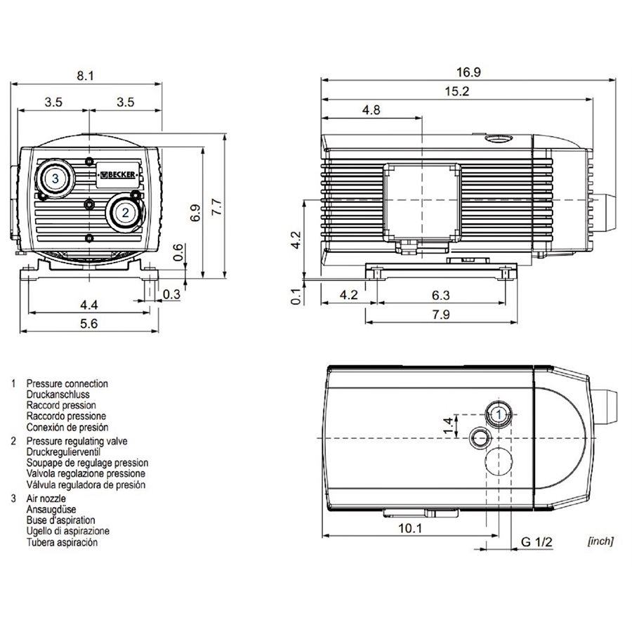 Becker DT 4.10 Compressor Pump | Oil-less Rotary Vane Pump