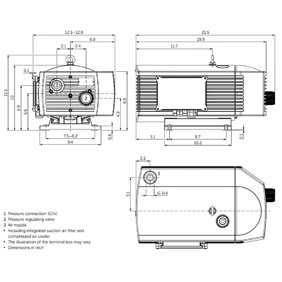 Becker DT 4.25 K Compressor Pump | Oil-less Rotary Vane Pump