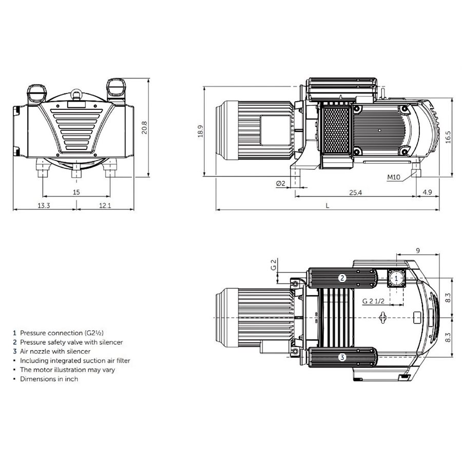 Becker DTLF 2.200 Compressor Pump | Oil-less Rotary Vane Pump