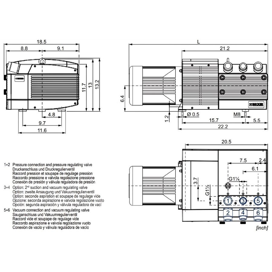 Becker DVT 3.140 | Vacuum/Pressure Rotary Vane Pump