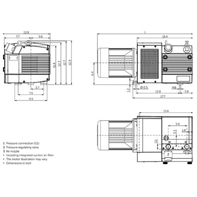 Becker KDT 3.60 Compressor Pump | Oil-less Rotary Vane Pump