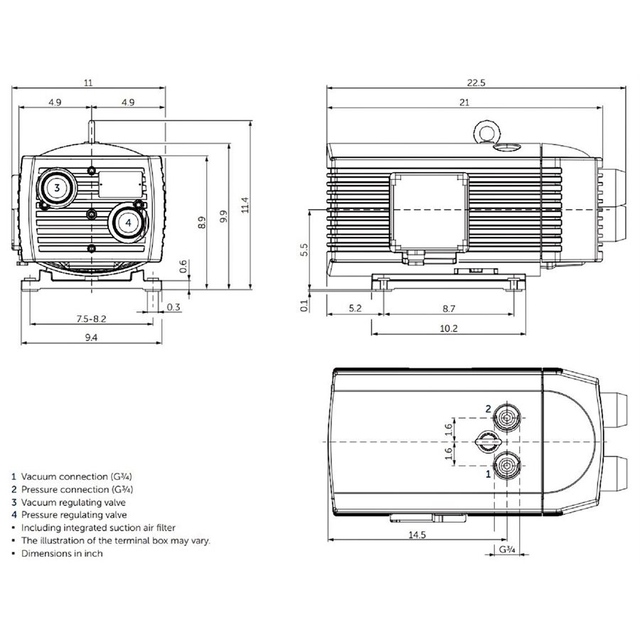 Becker T 4.40 DSK | Oil-less Rotary Vane Pump