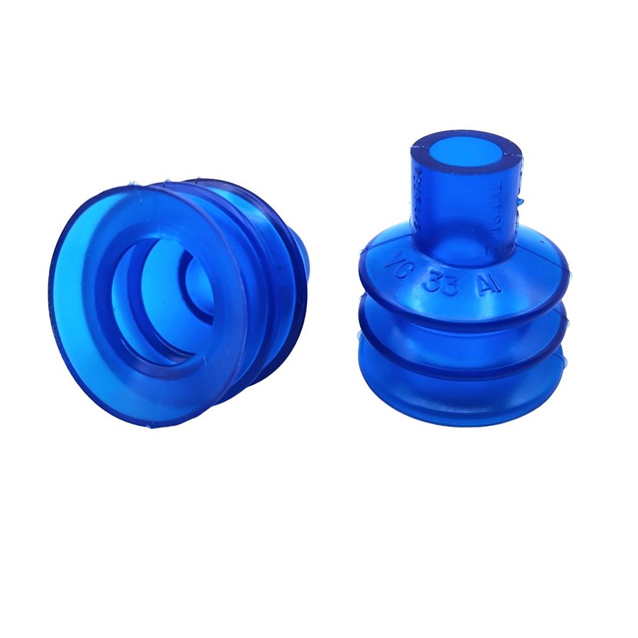 VC-33A1 - Blue Vinyl Vacuum Cup 1.57H x 1.37W x .43B 7/16 Hl w/5/8 Stem ...