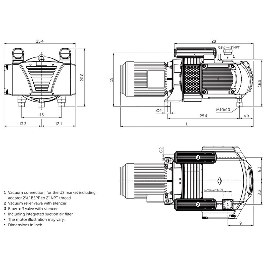 Becker VTLF 2.200 Vacuum Pump | Oil-less Rotary Vane Pump