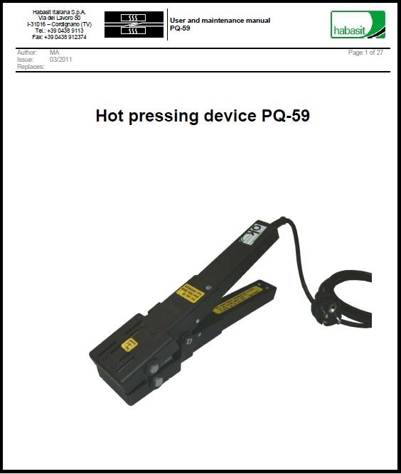 PQ-59 - Habasit Flexproof & Quickmelt Hot Pressing Device w/case 50mm ...